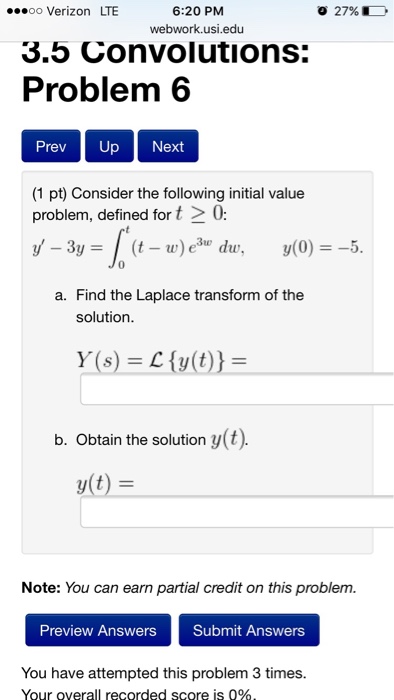 Solved Consider the following initial value problem, defined | Chegg.com