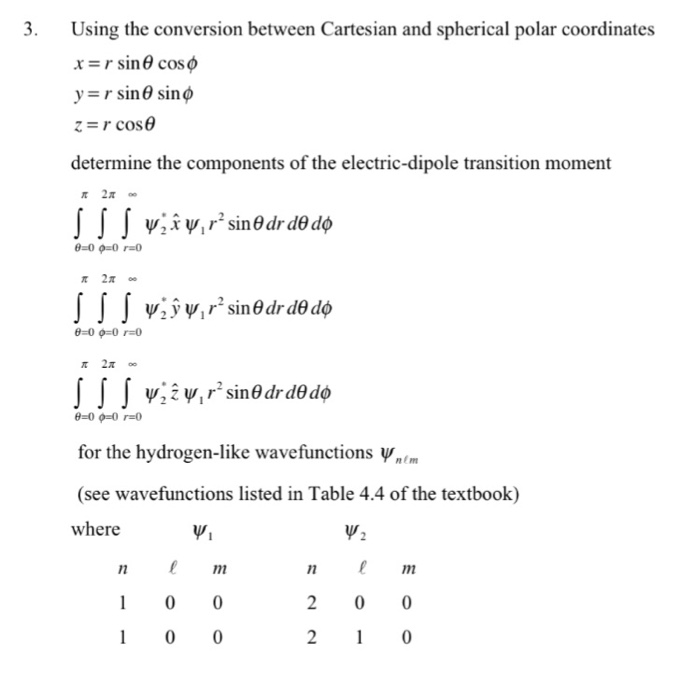 Solved Using the conversion between Cartesian and spherical | Chegg.com