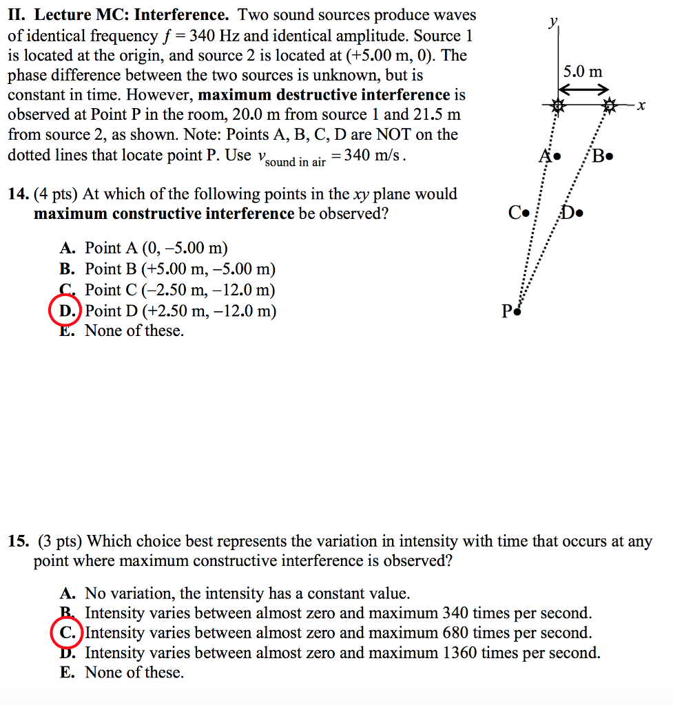 Solved II Lecture MC Interference Two Sound Sources Chegg Solved II Lecture MC Interference Two Sound Sources Chegg