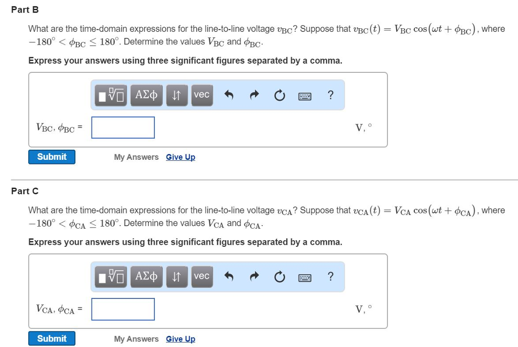 Solved Problem 11.9 The time domain expressions for three | Chegg.com