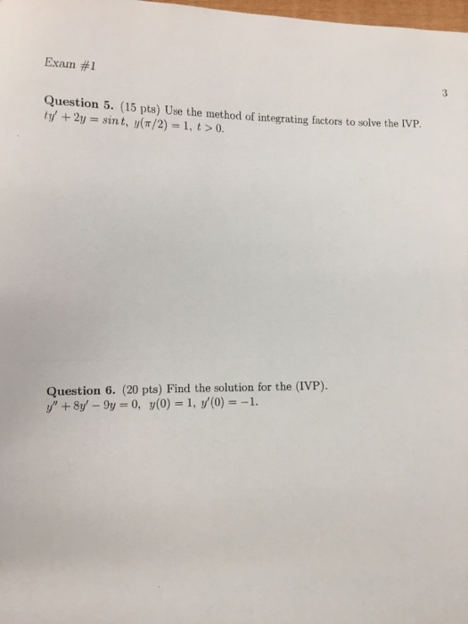 Solved Use the method of integrating factors to solve the | Chegg.com