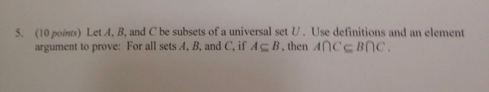 Solved Let A. B. and C be subsets of a universal set U. Use | Chegg.com