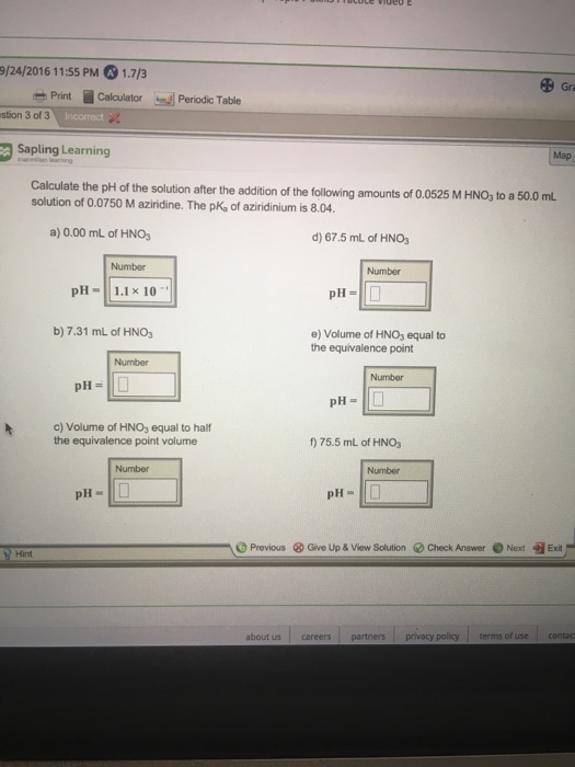 Solved Calculate the pH of the solution after the addition | Chegg.com