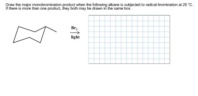 Solved Draw the major monobromination product when the | Chegg.com
