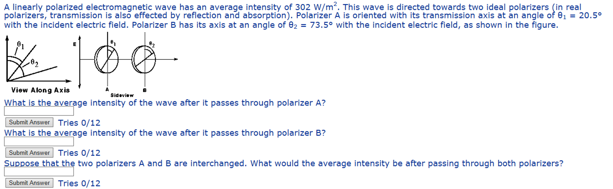 Solved A linearly polarized electromagnetic wave has an | Chegg.com