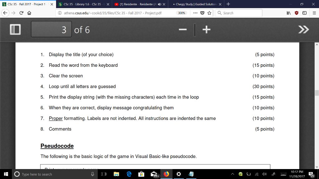 athena.ecs.csus.edlu PuTTY NU nano e: project3. ascii | Chegg.com