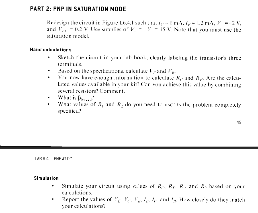 Solved PART 1: PNP IN ACTIVE MODE Consider the circuit shown | Chegg.com