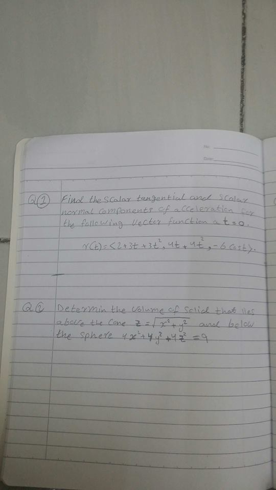 Solved Find the scalar tangential and scalar normal | Chegg.com