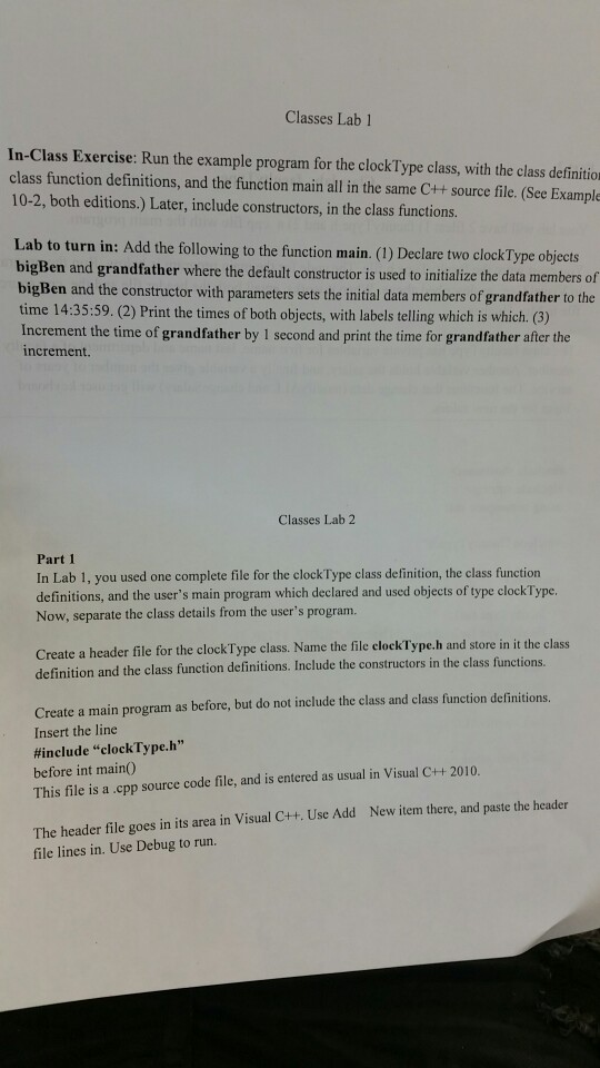 Solved Classes Lab1 In-Class Exercise: Run the example | Chegg.com