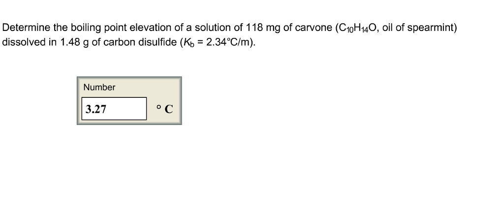 Solved Determine the boiling point elevation of a solution | Chegg.com