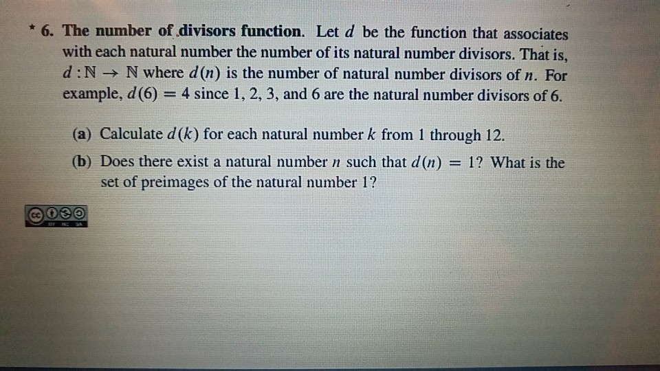 Solved 6 The Number Of Divisors Function Let D Be The