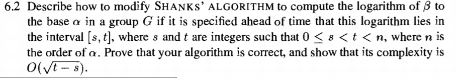 Describe how to modify SHANKS' ALGORITHM to compute | Chegg.com