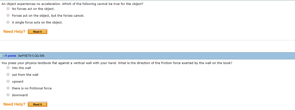 Solved An Object Experiences No Acceleration Which Of The