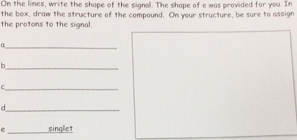 Solved On the lines, write the shape of the signal. The | Chegg.com
