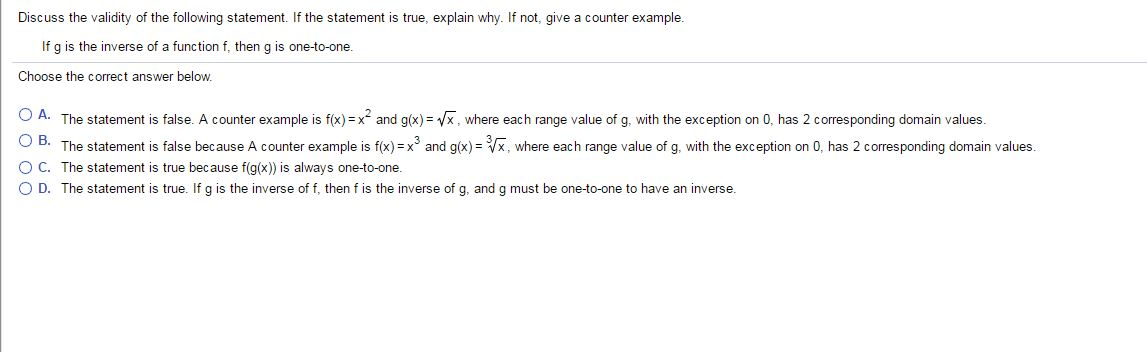 Solved Discuss the validity of the following statement. If | Chegg.com