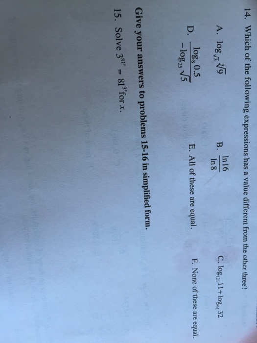 Solved Which of the following expressions has a value | Chegg.com