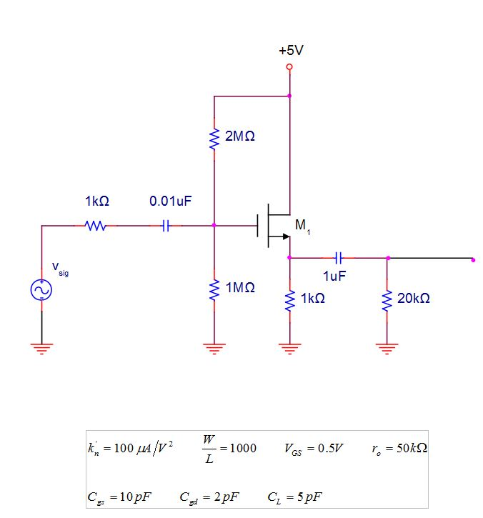 Solved +5V 0.01uF sig 1uF | Chegg.com