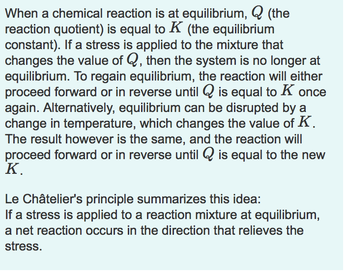 Solved When a chemical reaction is at equilibrium, Q (the | Chegg.com