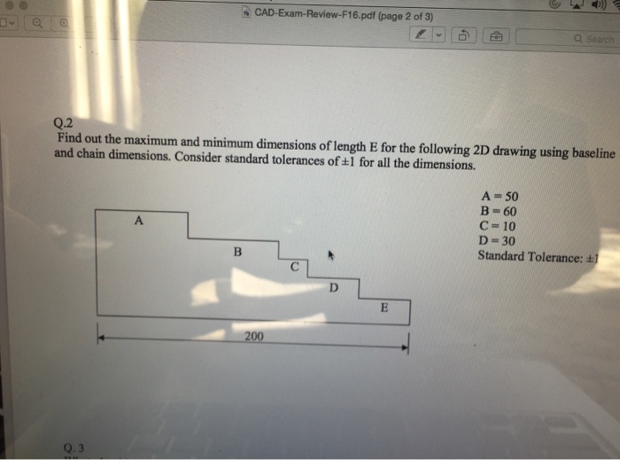 Solved Find out the maximum and minimum dimensions of length | Chegg.com