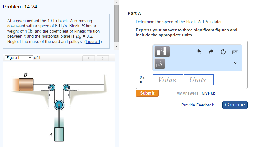 Solved At a given instant the 10-lb block A is moving | Chegg.com
