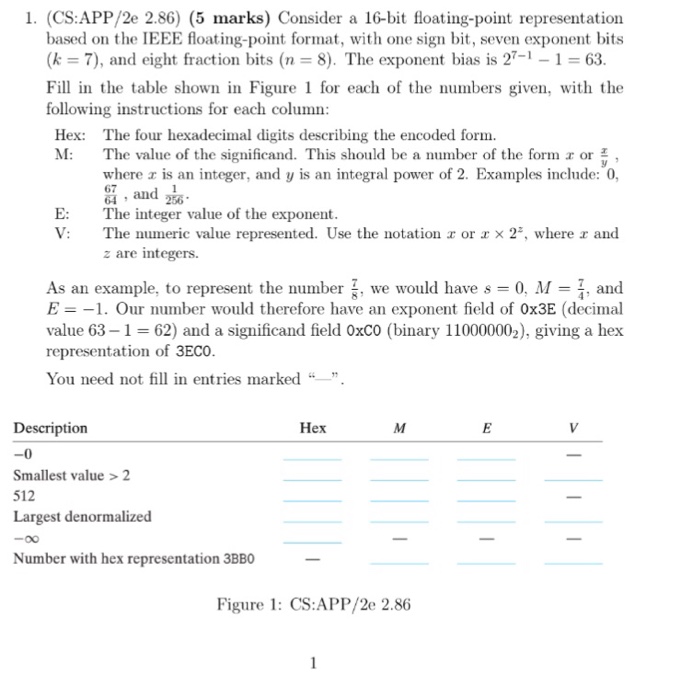 Solved Consider a 16-bit floating-point representation based | Chegg.com