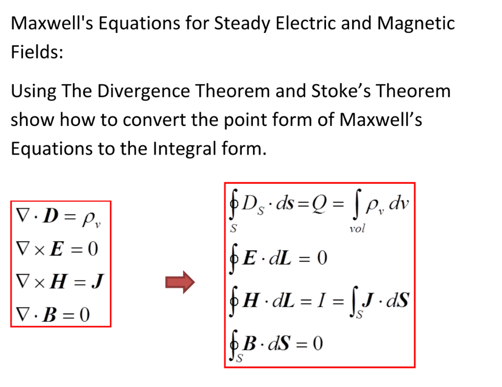 Solved Maxwell s Equations For Steady Electric And Magnetic Chegg