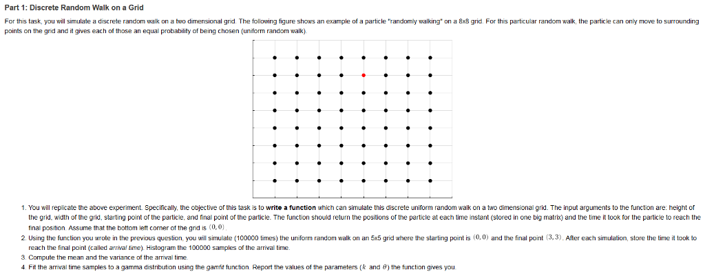 Part 1 Discrete Random Walk On A Grid For This Task