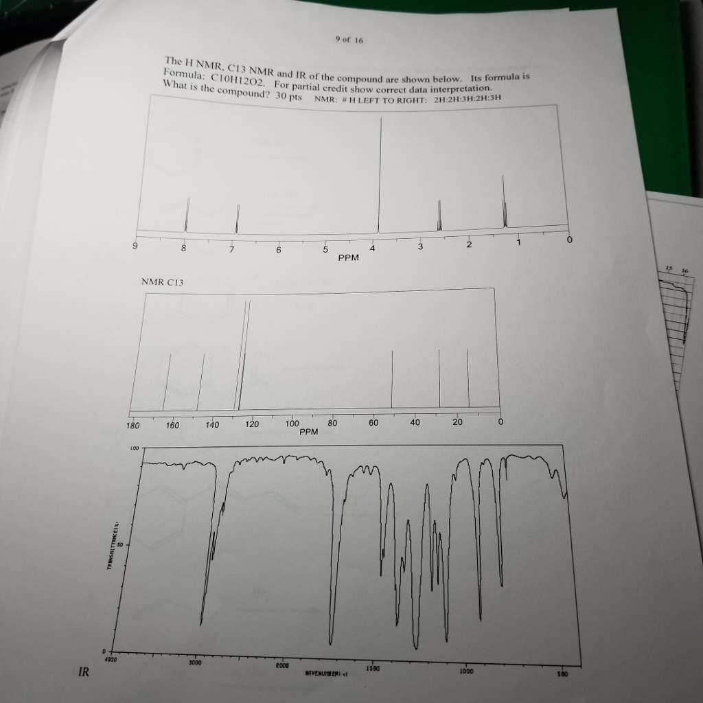 Solved The h NMR, c13 and IR of the compound below are shown | Chegg.com