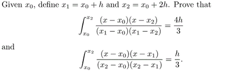 Solved Given x0, define x1 = x0 + h and x2 = x0 + 2h. Prove | Chegg.com