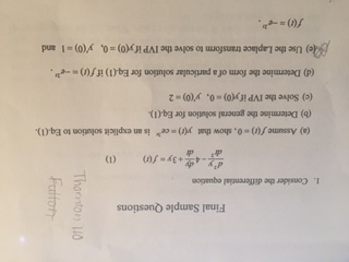 Solved Consider the differential equation d2y/dt2 - 4dy/dt | Chegg.com