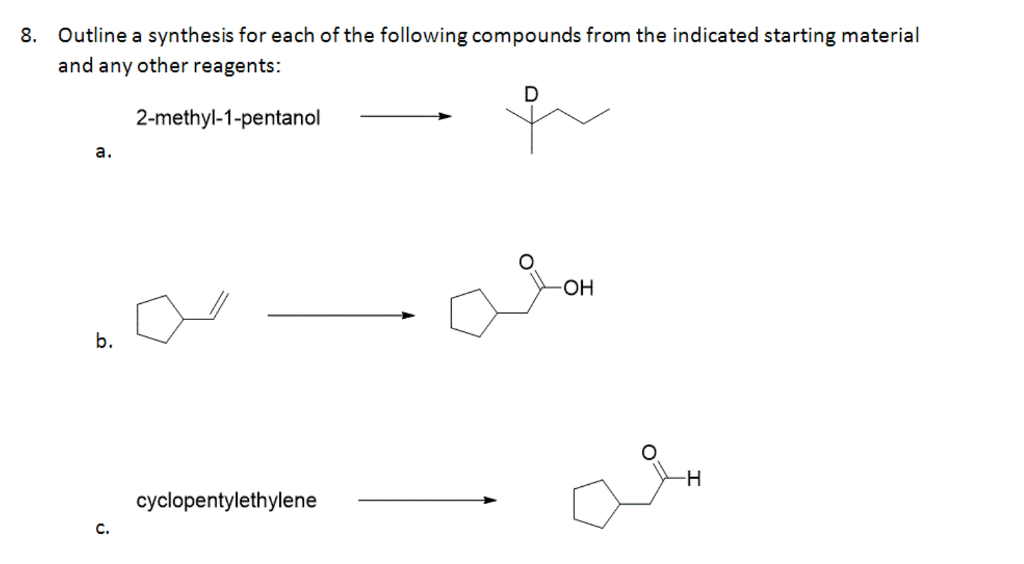 Solved Outline a synthesis for each of the following | Chegg.com