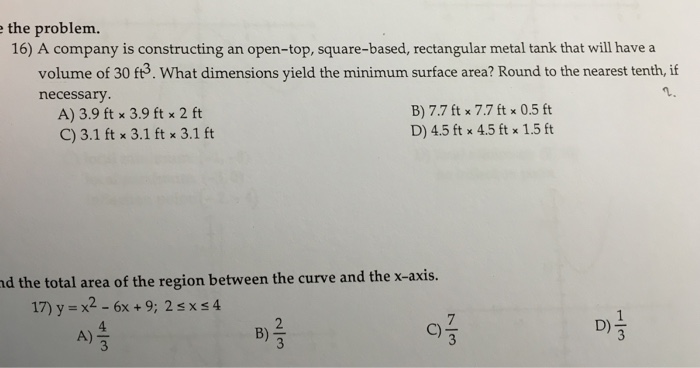 Solved A company is constructing an open-top, square-based, | Chegg.com