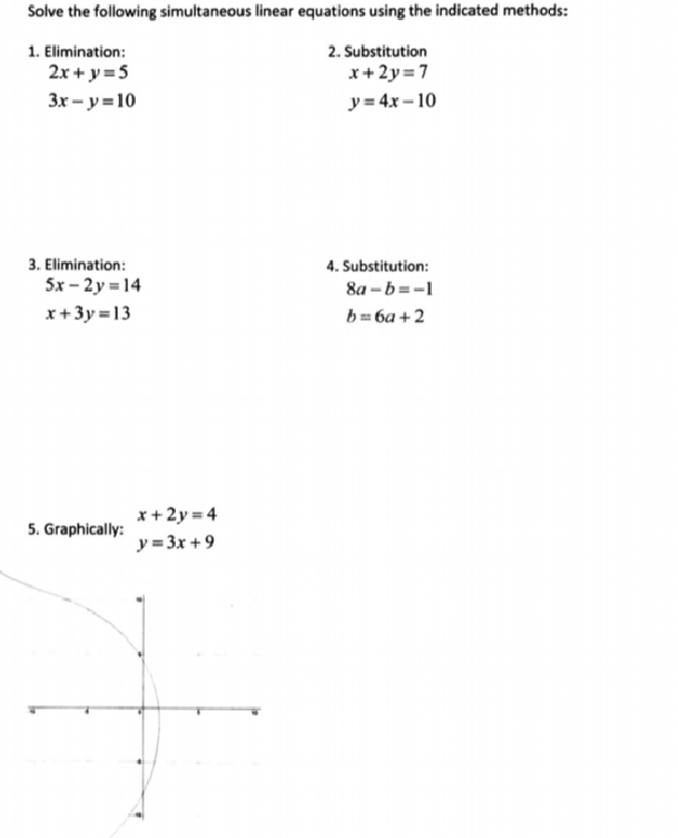 Solved Solve the following simultaneous linear equations | Chegg.com