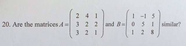 Solved This states that two matrices will be similar if they | Chegg.com