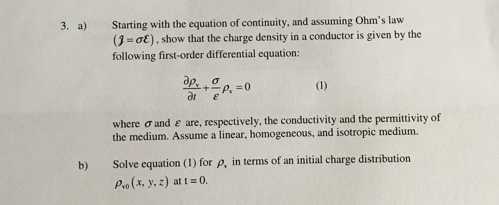Solved Starting with the equation of continuity, and | Chegg.com