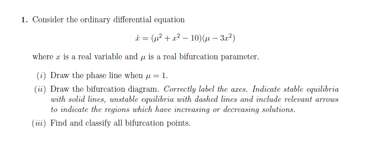 Solved 1. Consider the ordinary differential equation where | Chegg.com