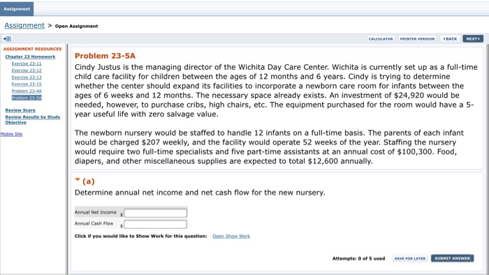 Solved Assignment open Assignment Chapter Homework Problem | Chegg.com