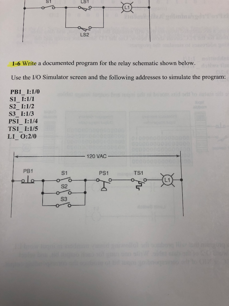 Solved 51 LS1 L1 LS2 1-6 Write a documented program for the | Chegg.com