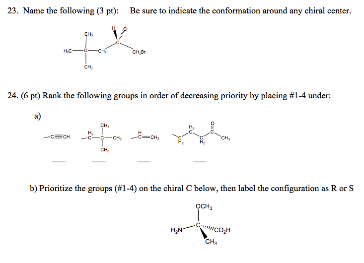 Solved 23. Name the following (3 pt): Be sure to indicate | Chegg.com
