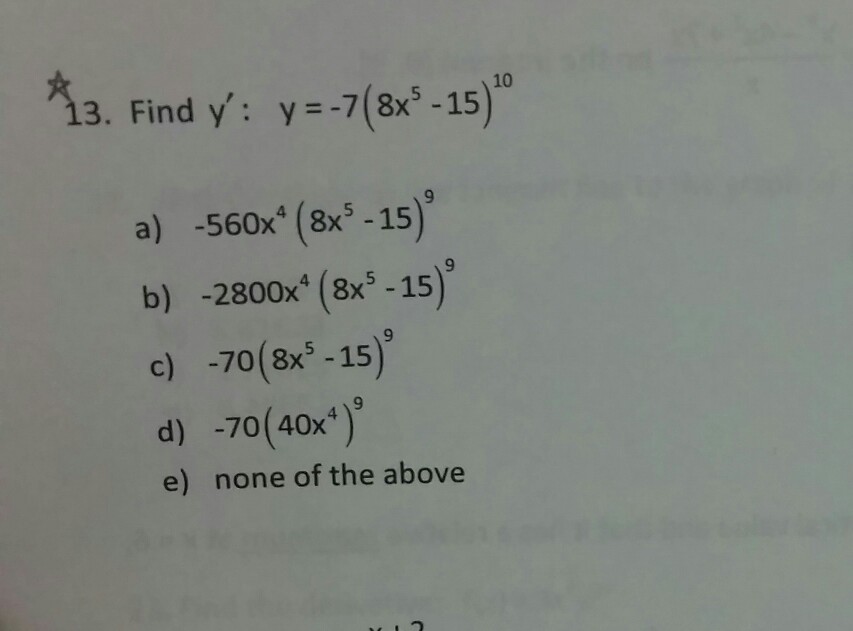 Solved Find Y Y 7 8x 5 15 10 560x 4 8x 5 15 9 Chegg