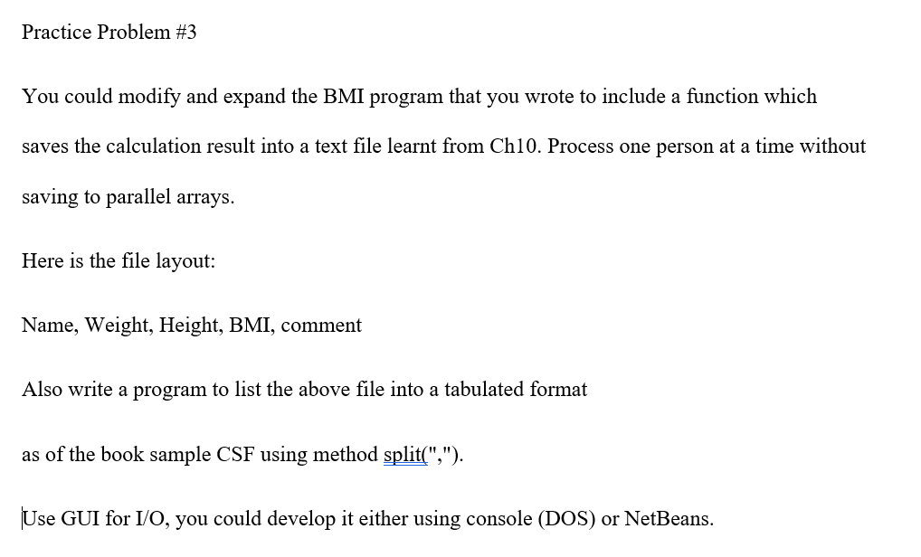 Practice Problem #3 You could modify and expand the | Chegg.com