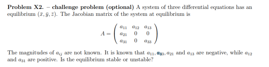 Solved Problem X2. - challenge problem (optional) A system | Chegg.com