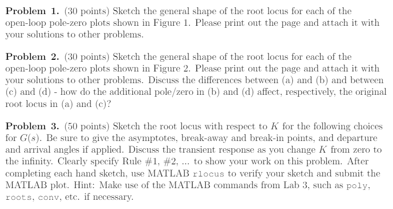Solved Problem 1. (30 points) the general shape of the root | Chegg.com