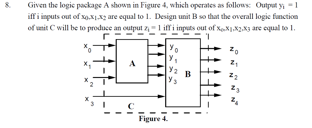 Solved 8. Given the logic package A shown in Figure 4, which | Chegg.com