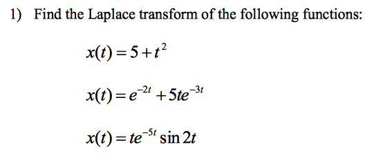 Solved Find the Laplace transform of the following | Chegg.com