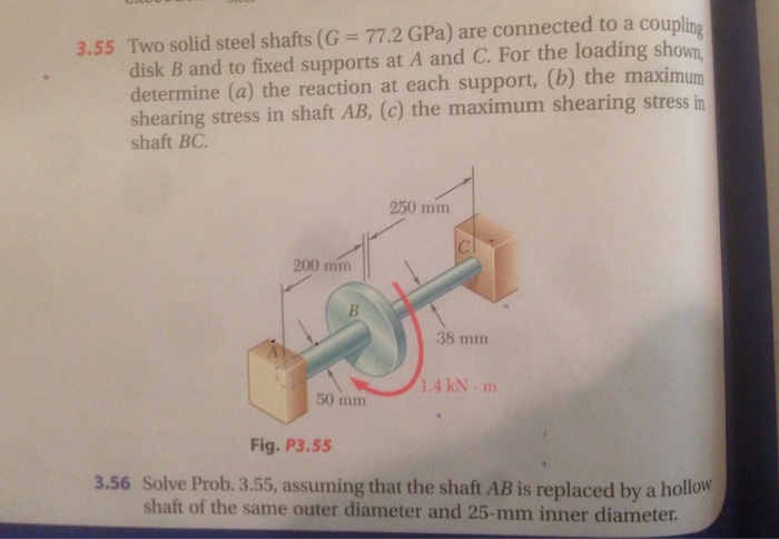 Solved 5 Two solid steel shafts (G = 77.2 GPa) are connected | Chegg.com