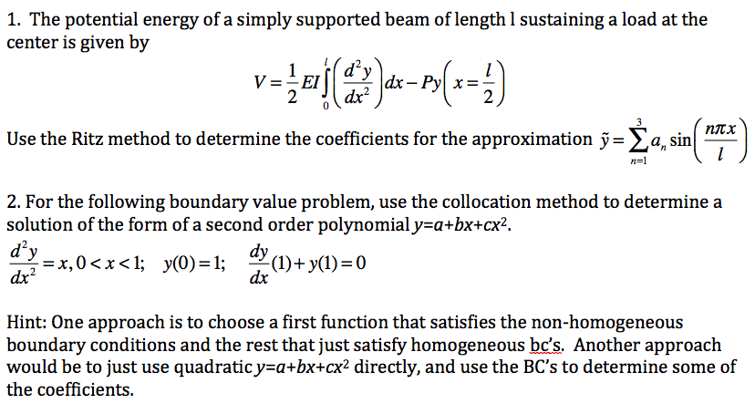 The potential energy of a simply supported beam of | Chegg.com