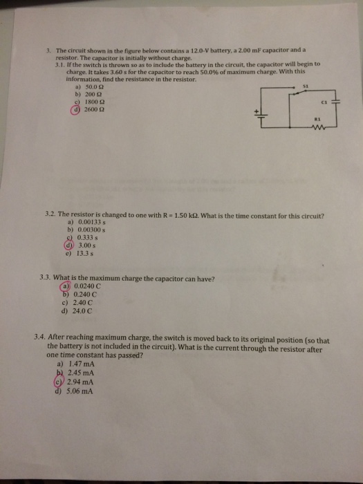 Solved The circuit drawn in the figure below contains a | Chegg.com