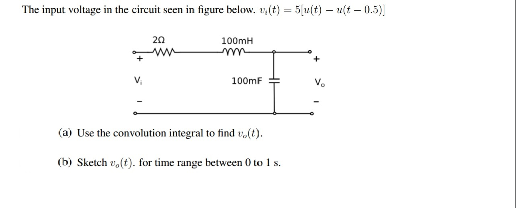 Solved The input voltage in the circuit seen in figure | Chegg.com
