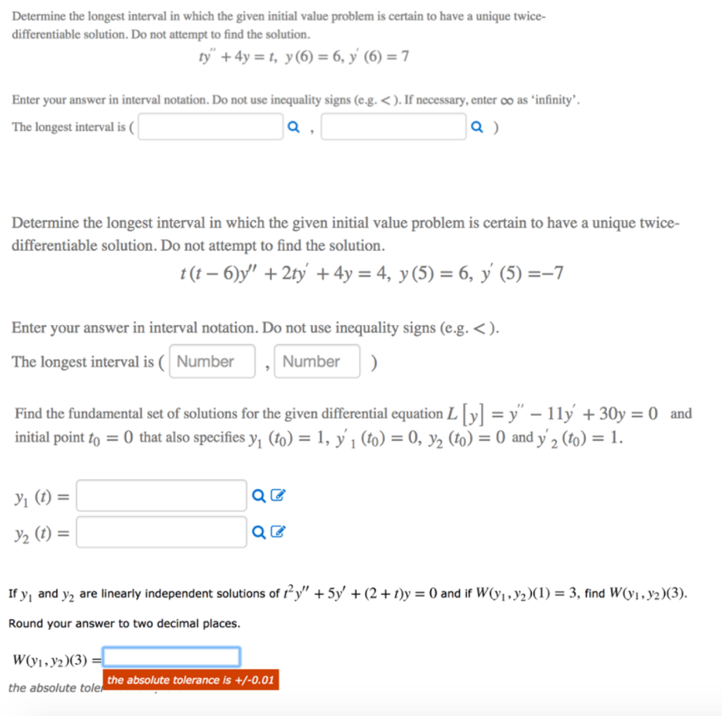 Solved Determine the longest interval in which the given | Chegg.com